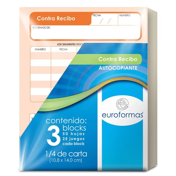 Papelería Comercial - 2064 CONTRA RECIBO T. 1/4 CTA.